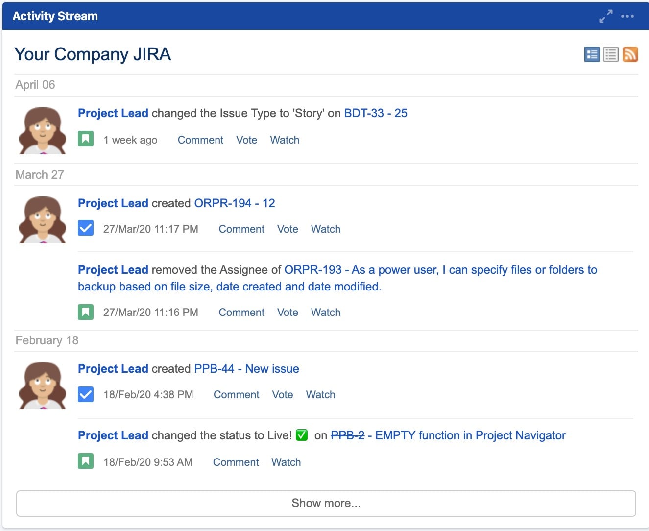 Using Jira Dashboards to track multiple projects